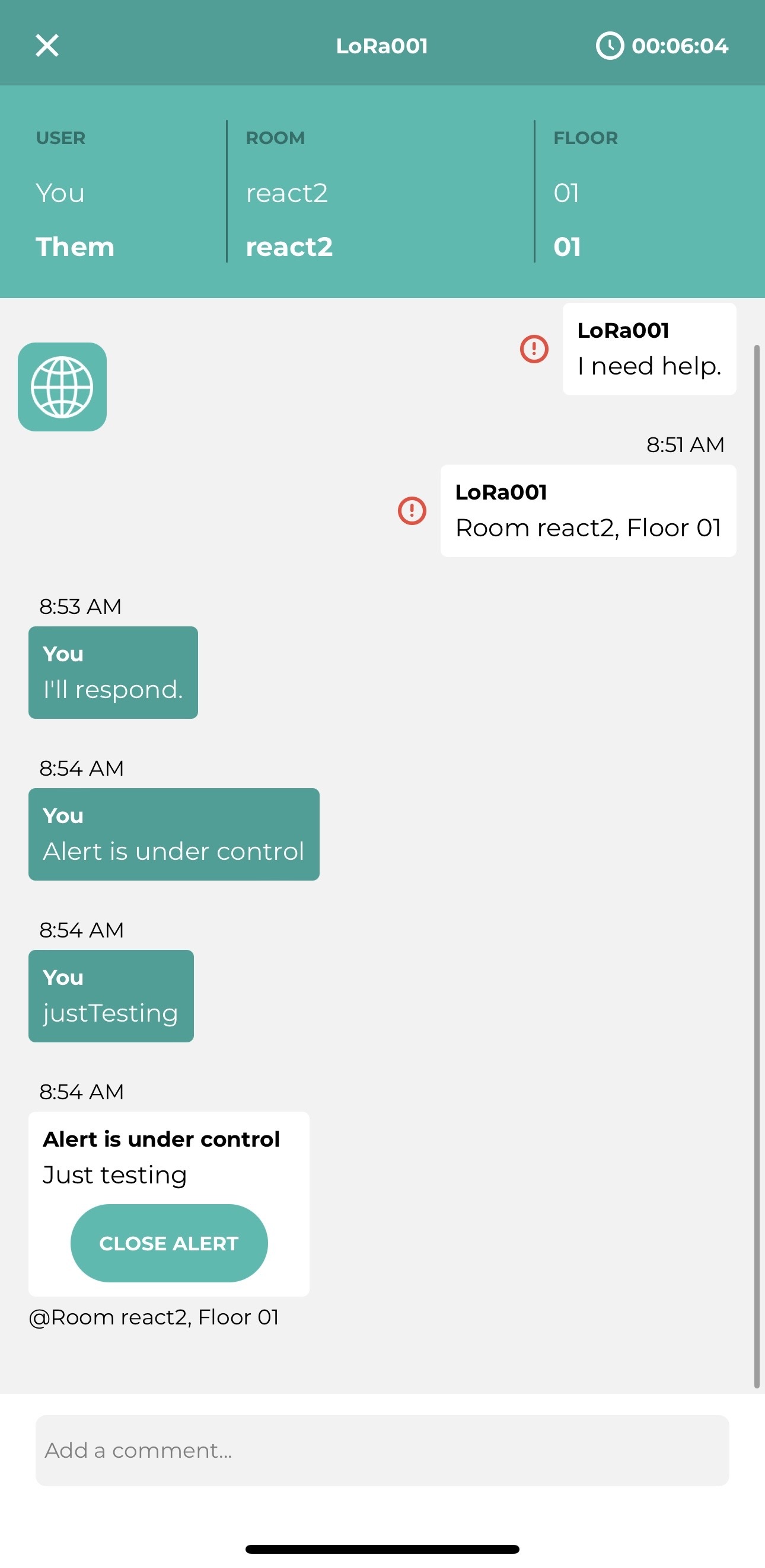 How To Respond To An Alert On The React Mobile Hospitality Application React Mobile