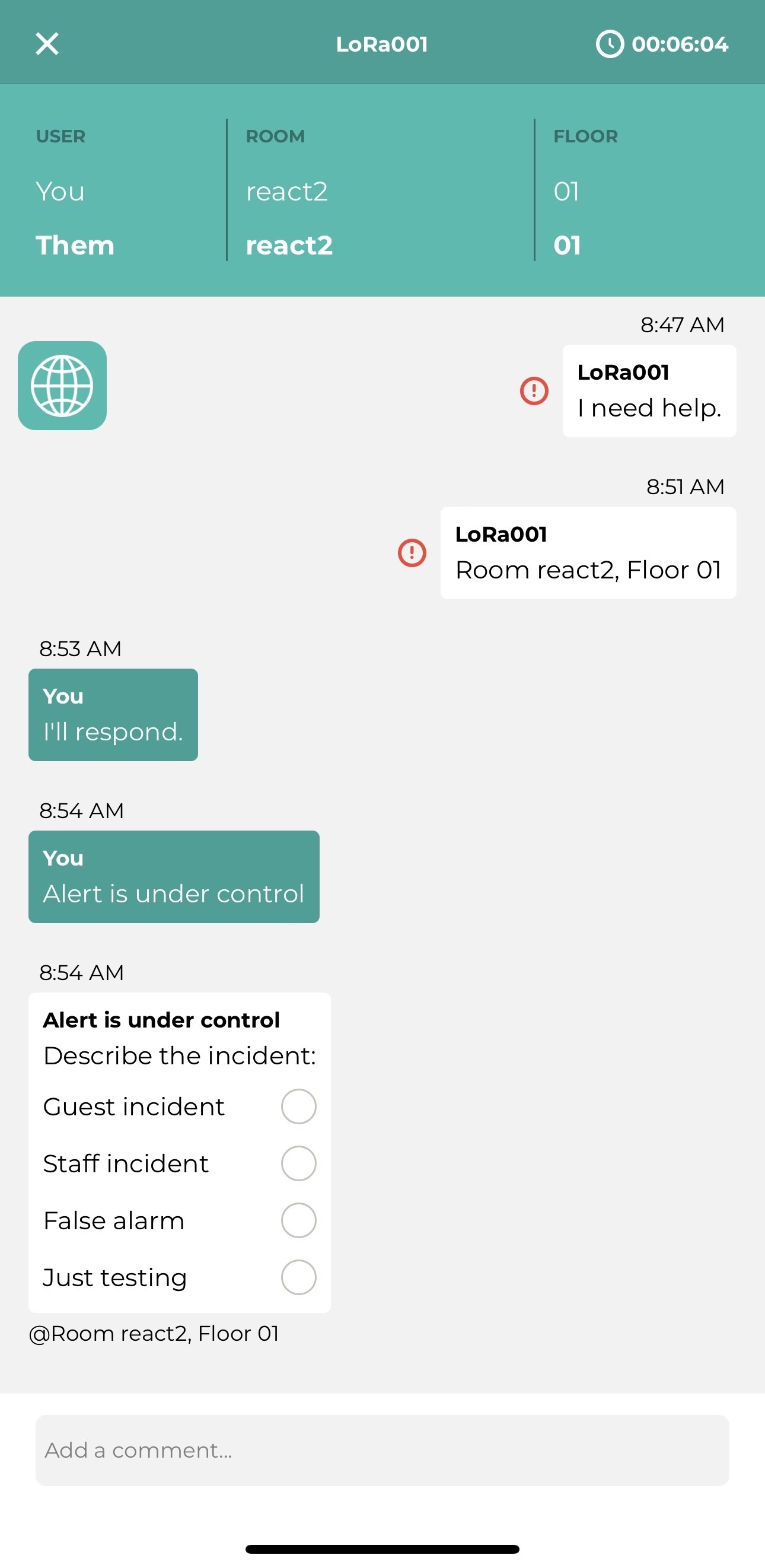 How To Respond To An Alert On The React Mobile Hospitality Application React Mobile