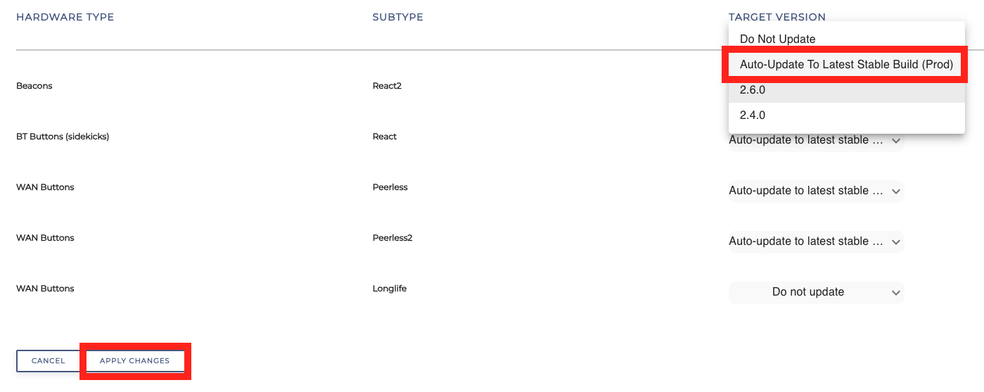 How To Turn On Auto Update For Beacon Firmware In The Customer Portal React Mobile